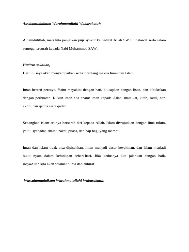 Makna Iman dan Islam dalam Kehidupan | PDF