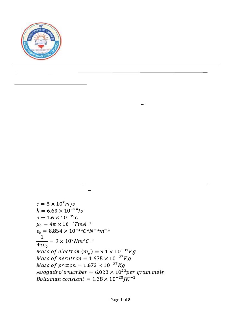 Class XI Physics Half Yearly Exam 2024-25 | PDF | Force | Acceleration