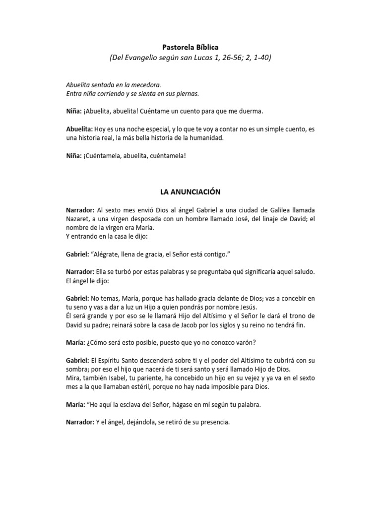Pastorela Bíblica: La Historia de Navidad | PDF | María, madre de Jesús ...