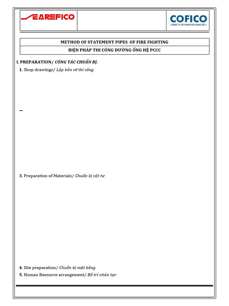 METHOD OF STATEMENT FFv1 | PDF