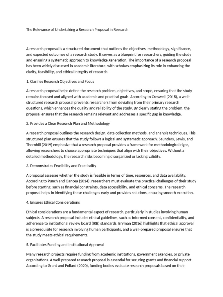 Importance of Research Proposals | PDF | Methodology | Scientific Method