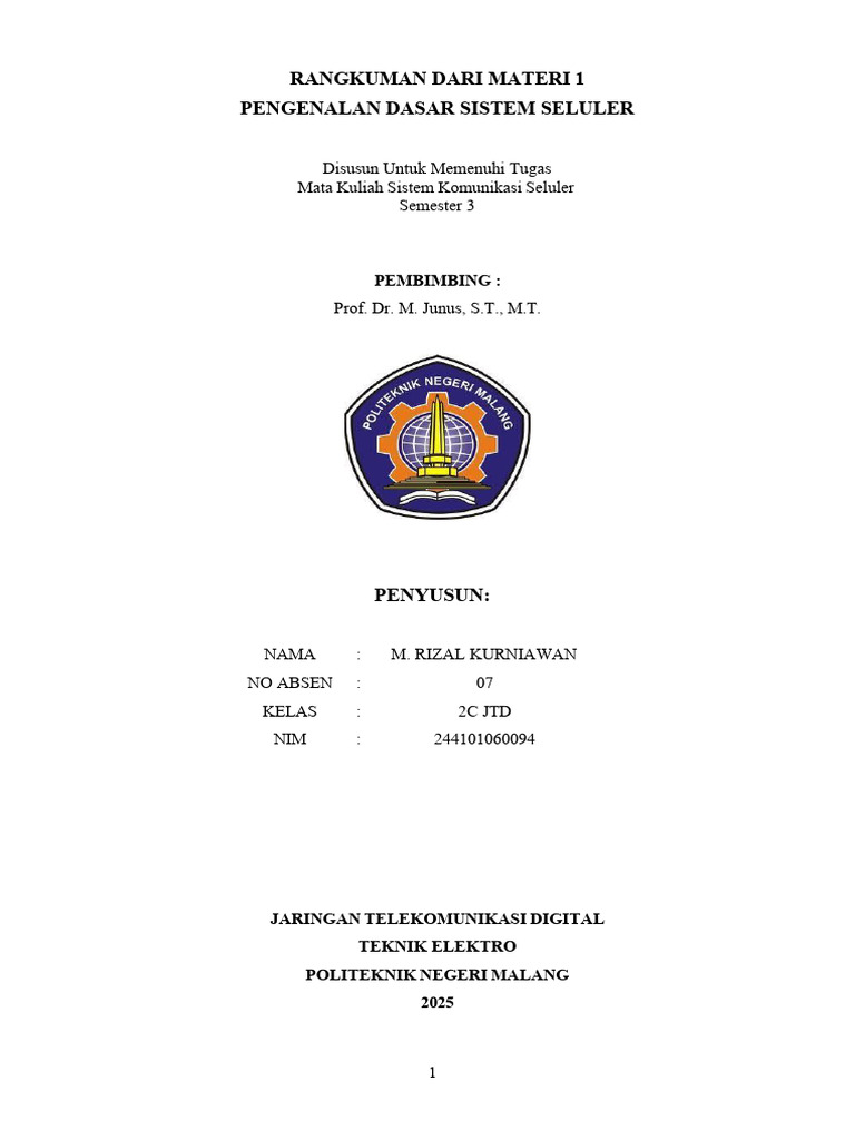Pengenalan Sistem Komunikasi Seluler | PDF