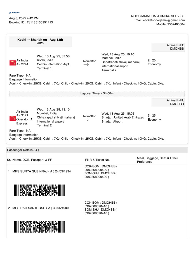 Mrs Surya Subinraj x4 | PDF | Civil Aviation | Airlines
