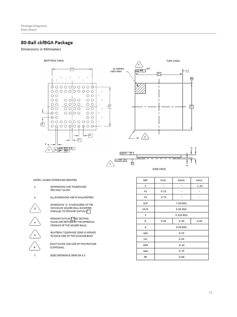80-Ball ckfBGA Package Dimensions | PDF | Chess Theory