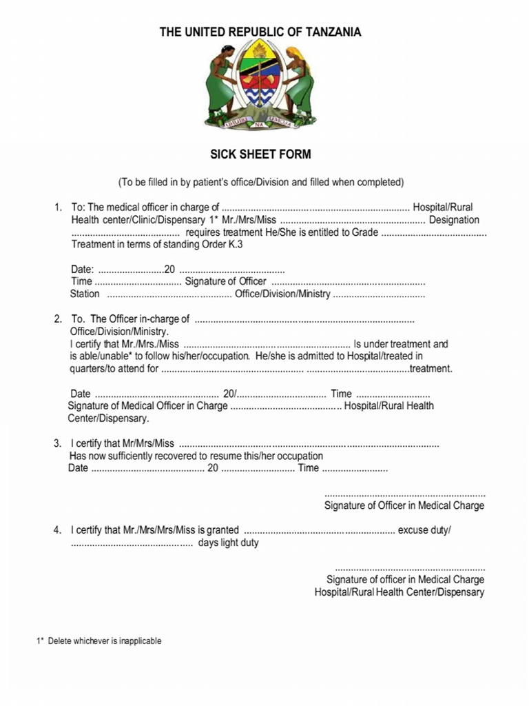 Sick Sheets | PDF