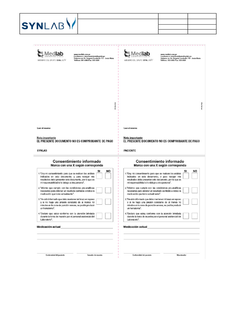 PP-PE-FO5 Consentimiento Informado Examenes de Rutina | PDF