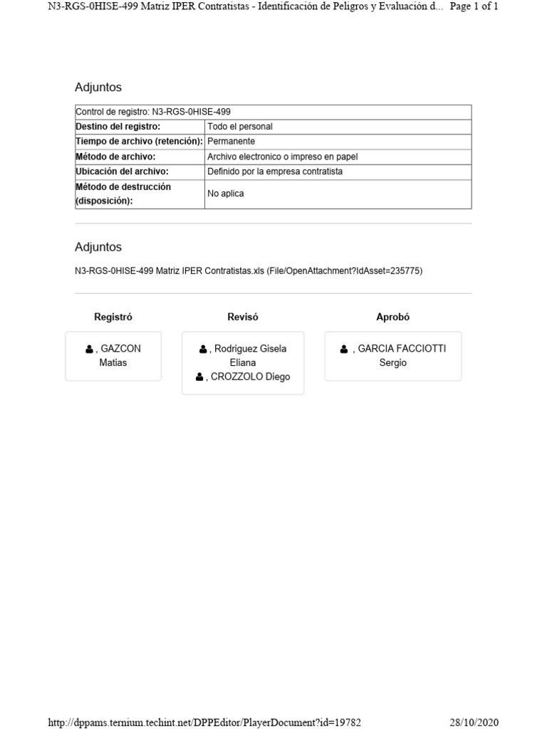 Matriz Iper Contratistas | PDF