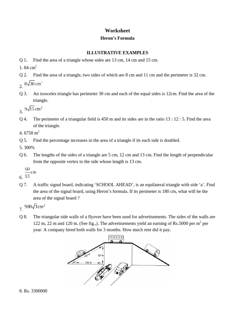 Herons Formula | PDF | Area | Triangle