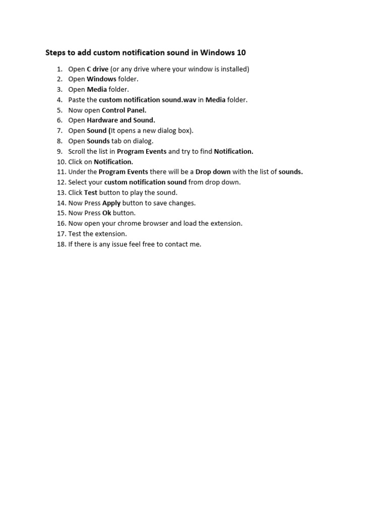 Steps To Add Custom Sound On Window 10 | PDF