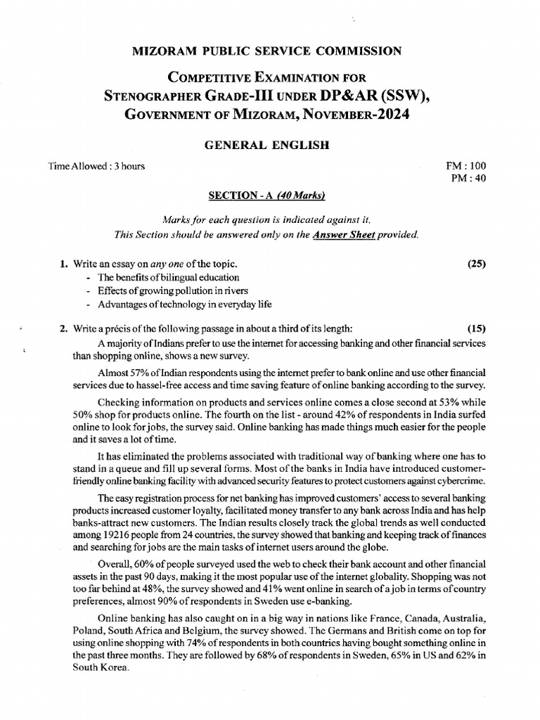 Steno Grade III General English November 2024 | PDF
