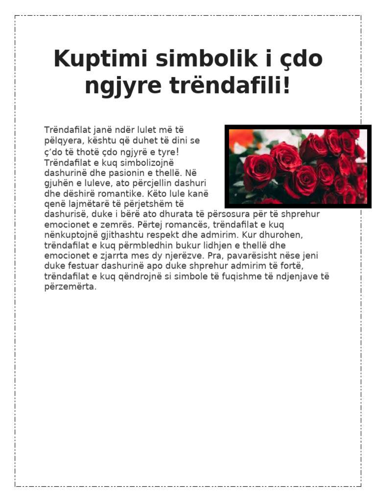Kuptimi Simbolik I Çdo Ngjyre Trëndafili | PDF