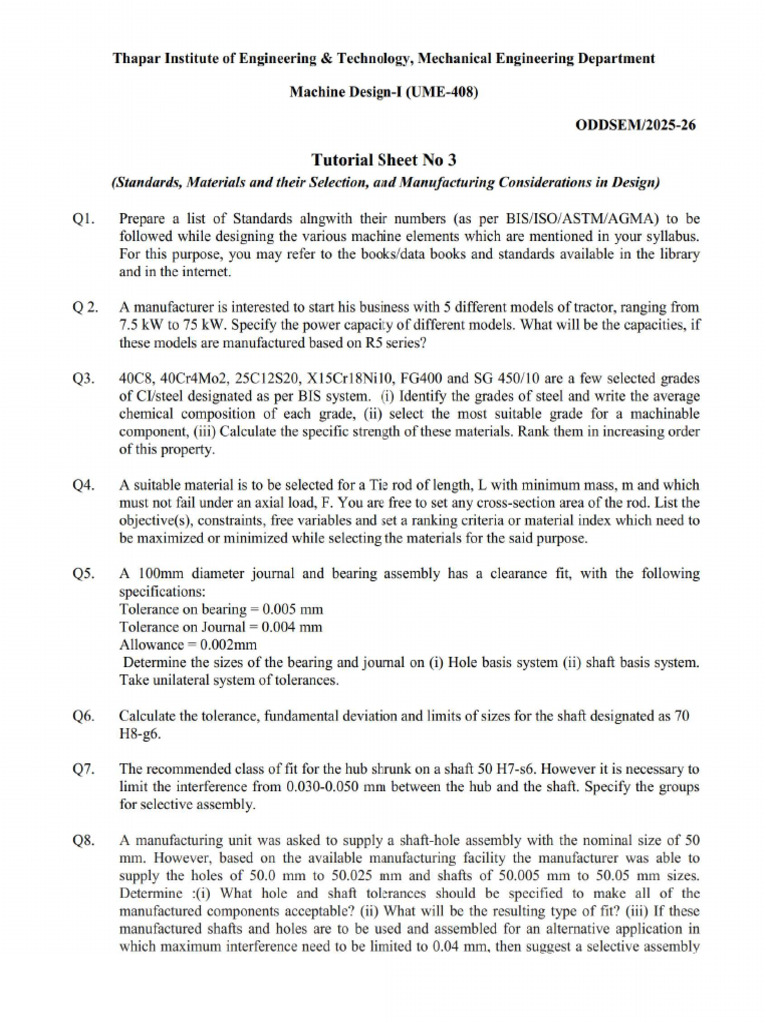 Tutorial Sheet 3 | PDF