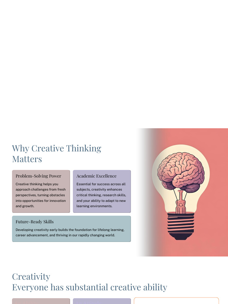 Creative Thinking Activities Guide | PDF | Creativity | Thought