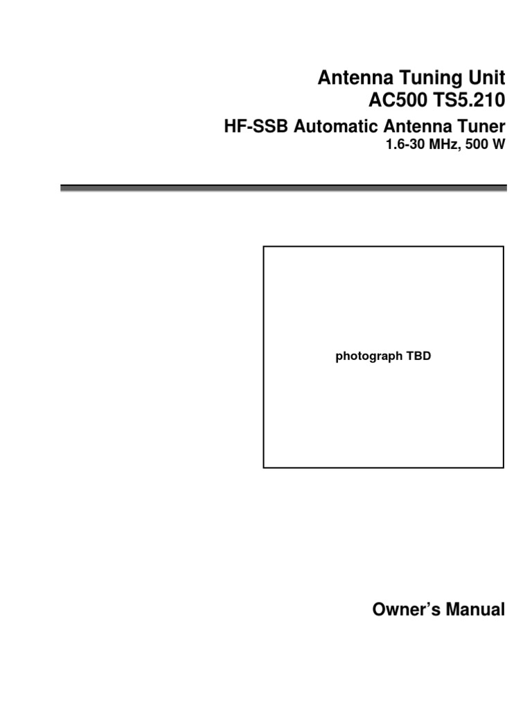 ATU 500 Owner Manual | PDF | Antenna (Radio) | Capacitor