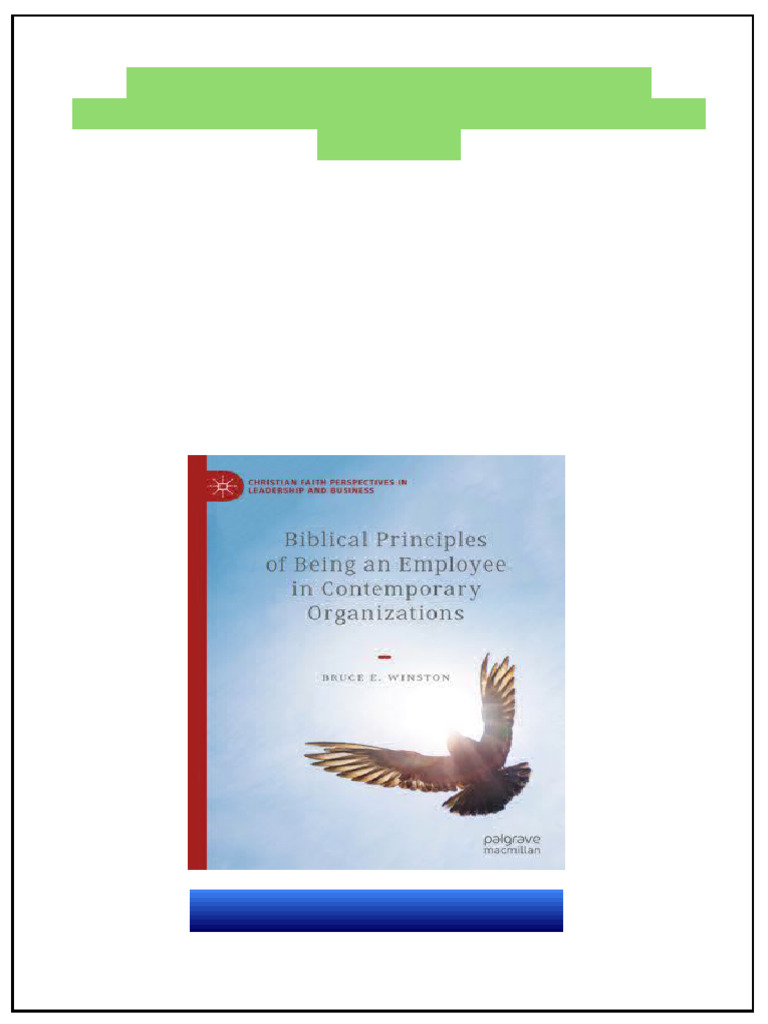 Biblical Principles of Being an Employee in Contemporary Organizations ...