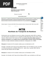 Cadastro MTR IMA/SC: Guia Prático | PDF | Desperdício