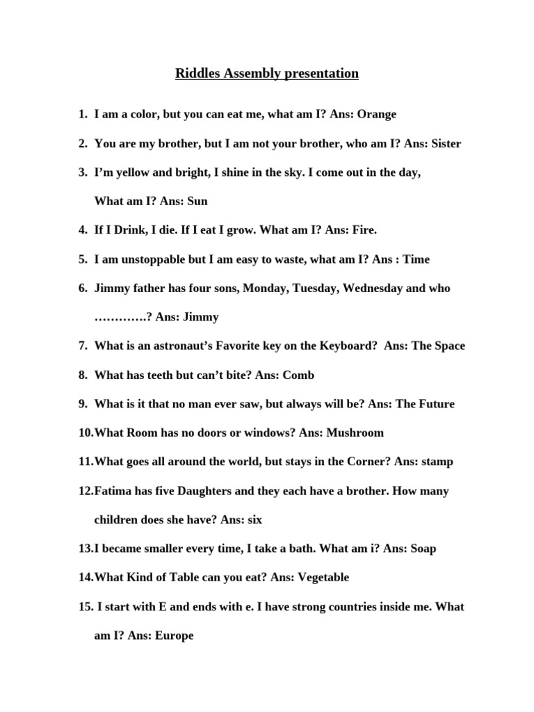 Riddles Presentation | PDF