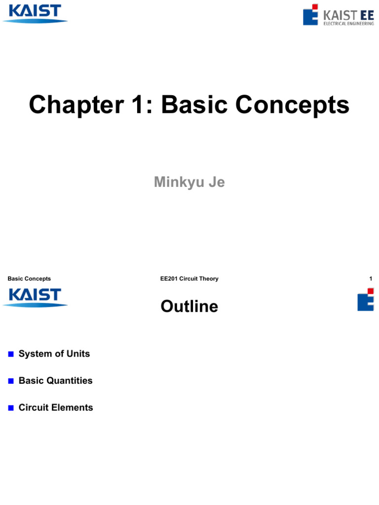EE201 Ch1 Basic Concepts - Lecture | PDF | Voltage | Passivity (Engineering)