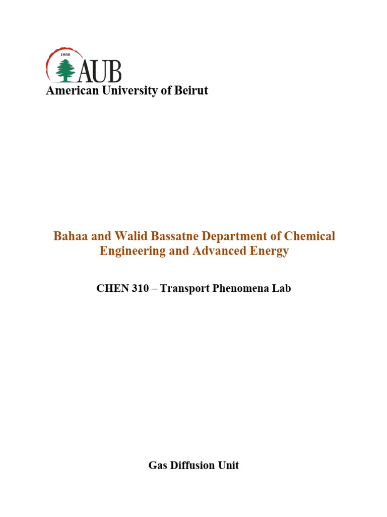 Manual - Gas Diffusion | PDF | Diffusion | Transport Phenomena