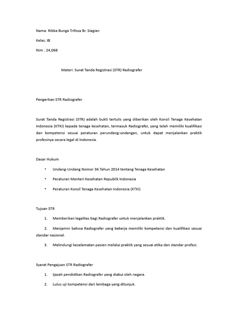 Surat Ribka Bunga Trifosa Br. Siagian | PDF