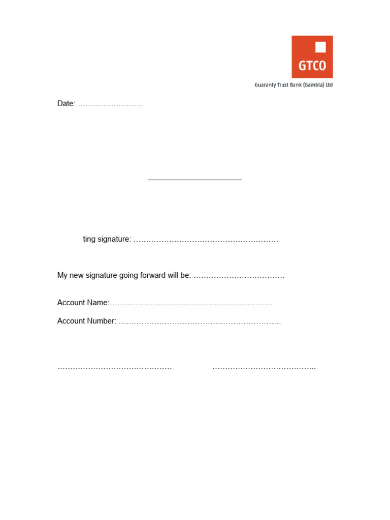 Change of Signature Form | PDF