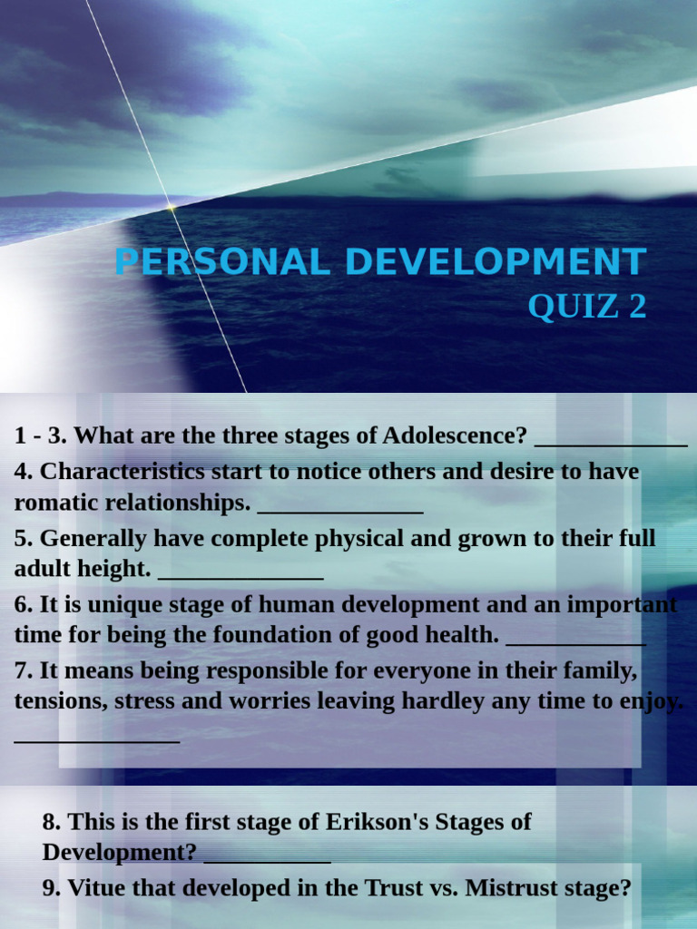 Personal Development Quiz 2 | PDF