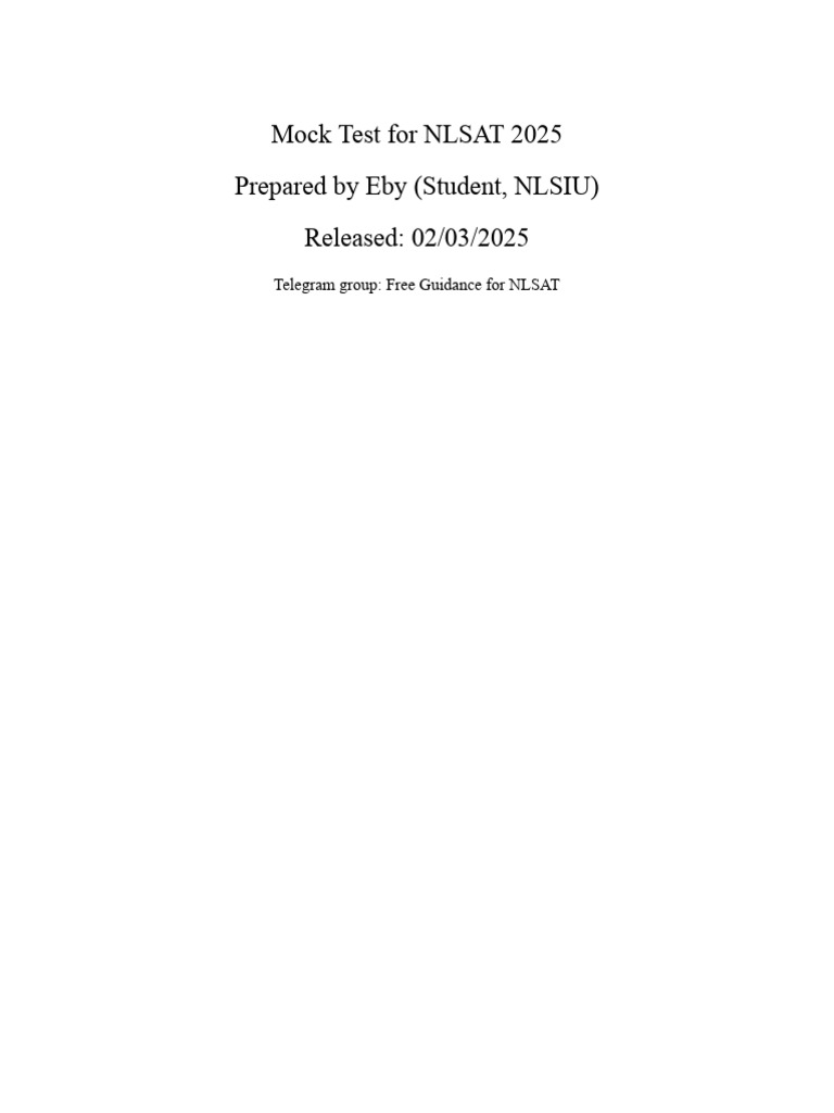 NLSAT 2025 Mock Test Guide | PDF | Artificial Intelligence ...