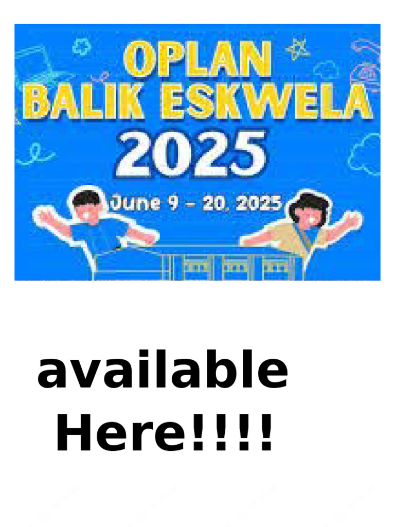 Oplan Balik Eskwela | PDF
