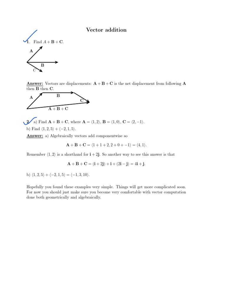 Vector Introduction - I Example (Vector Addition) | PDF