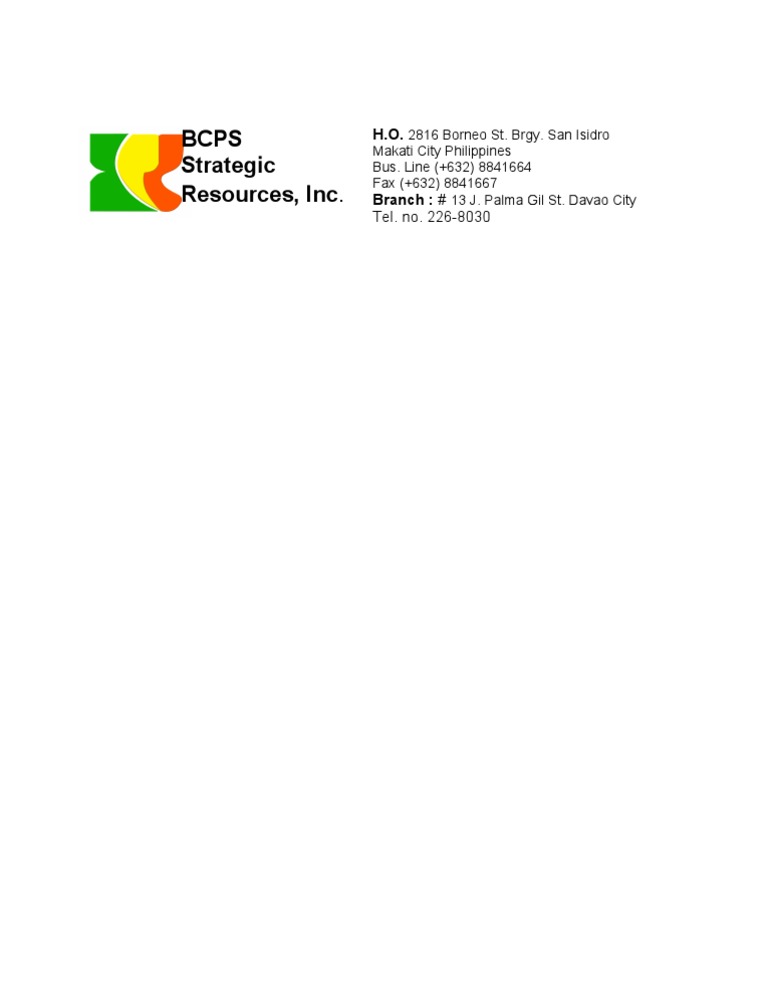 Bcps - Letter Head | PDF