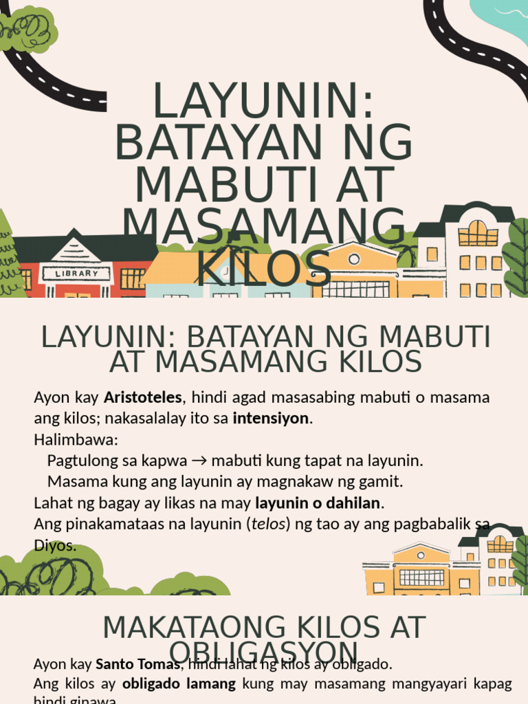 Layunin Batayan NG Mabuti at Masamang Kilos | PDF