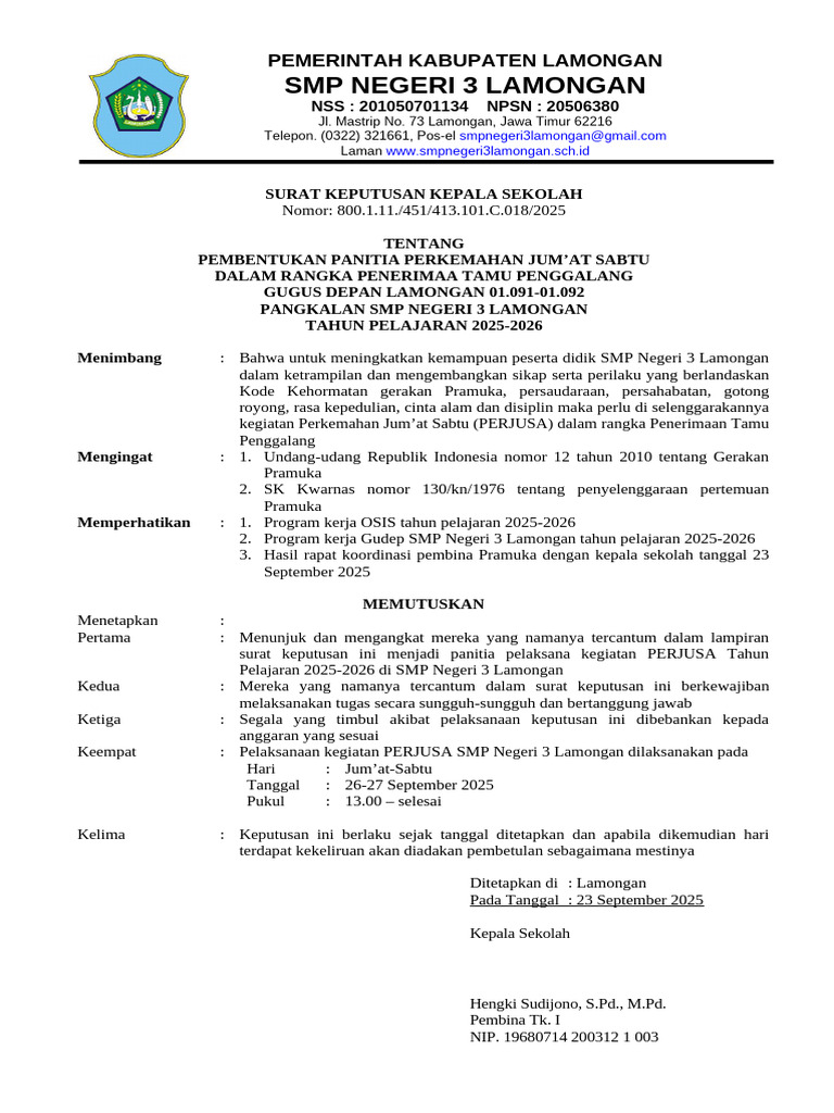 SK Panitia Perjusa | PDF