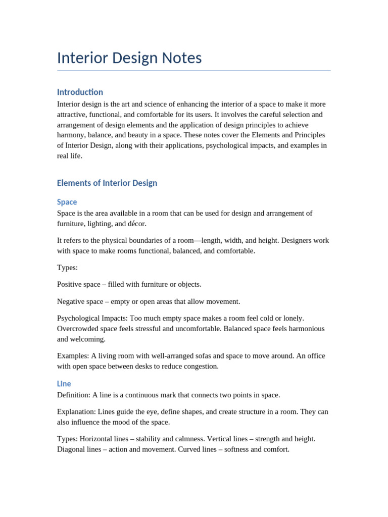 Key Elements of Interior Design | PDF | Symmetry | Interior Design