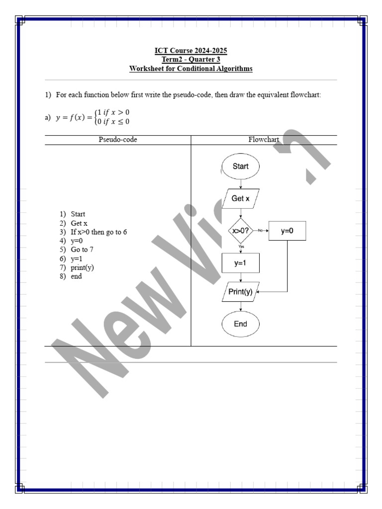 ICT 2025 Q3 Algorithms and Programming Conditions | PDF