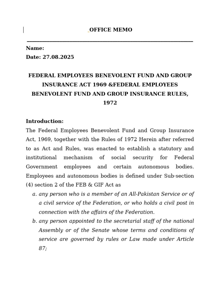 Memo -Feb &Gif Act 1969 and Rules (Revised) | PDF | Board Of Directors ...