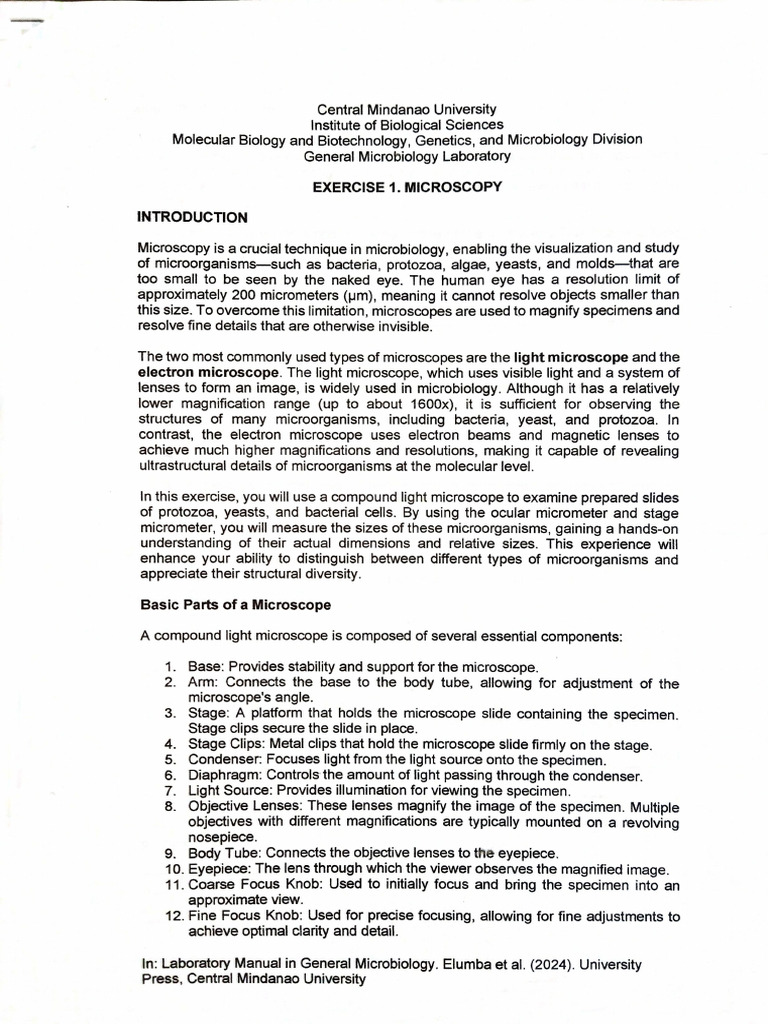 Micropara Lab Exercise 1 3 | PDF
