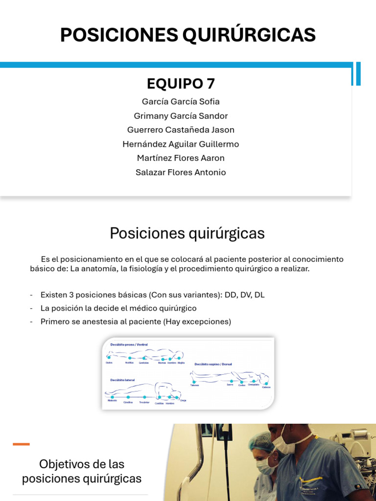 Posiciones Quirurgicas | PDF | Cirugía | Medicina CLINICA