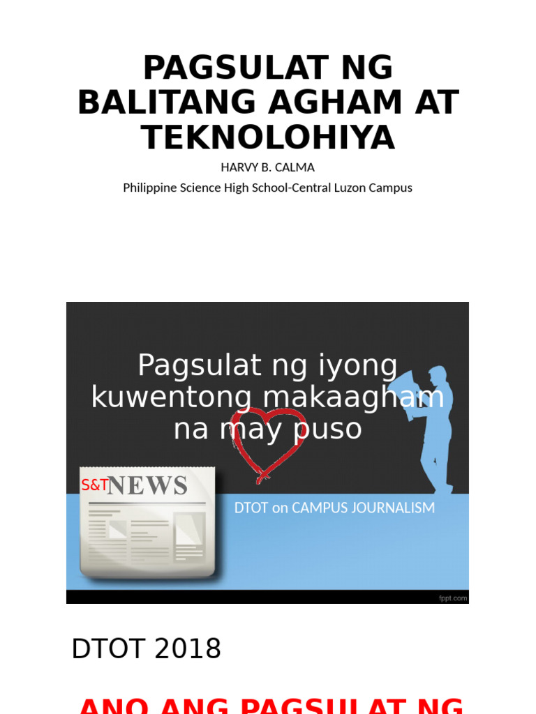 411206187 Pagsulat Ng Balitang Agham at Teknolohiya | PDF