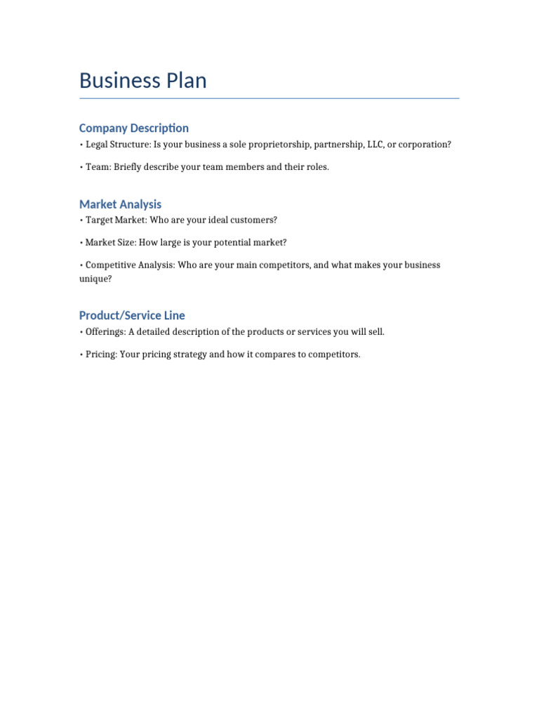 Comprehensive Business Plan Guide | PDF