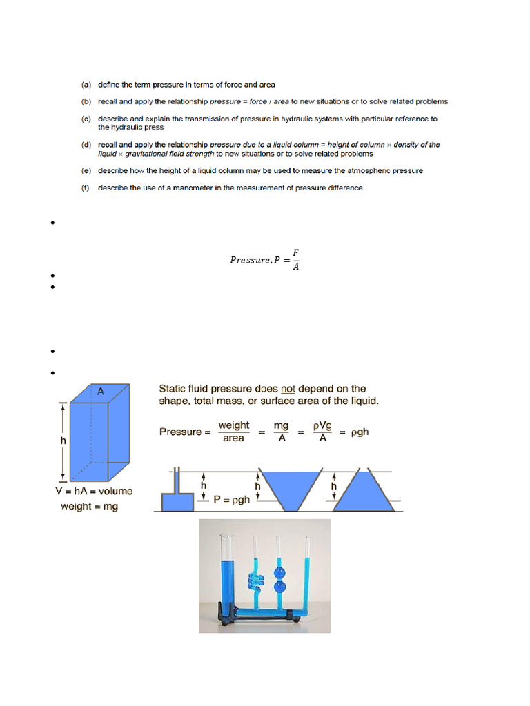 C7 Pressure Notes | PDF | Pressure | Pressure Measurement