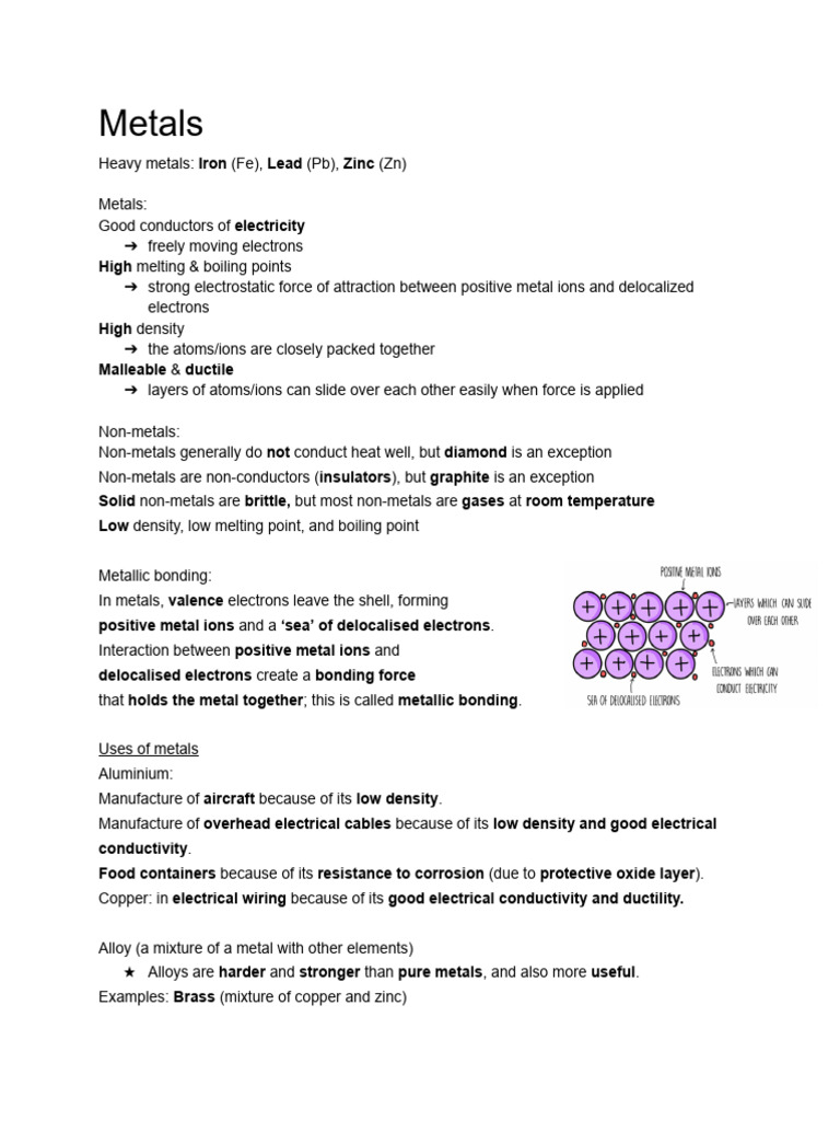 Chemistry IGCSE Metals Notes | PDF | Metals | Rust