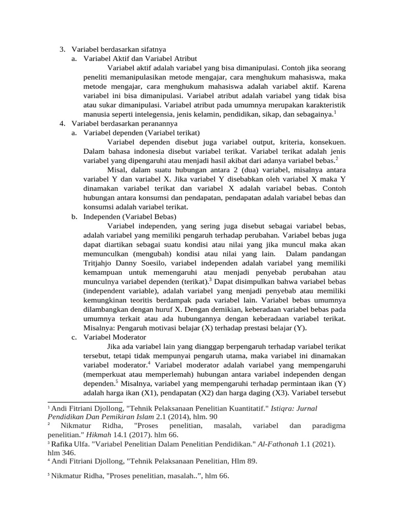 Jenis-Jenis Variabel dalam Penelitian | PDF