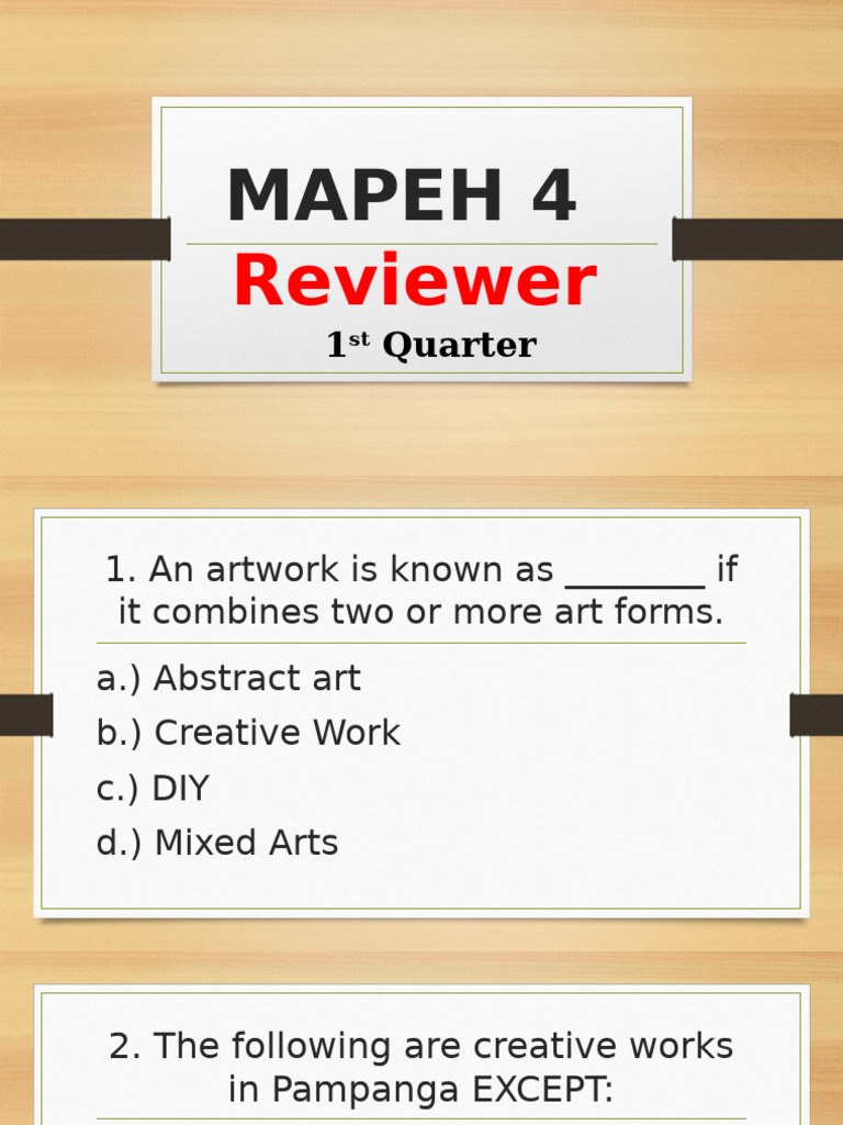 MAPEH 4 First Quarter Reviewer Guide | PDF | Hand Washing | Hygiene