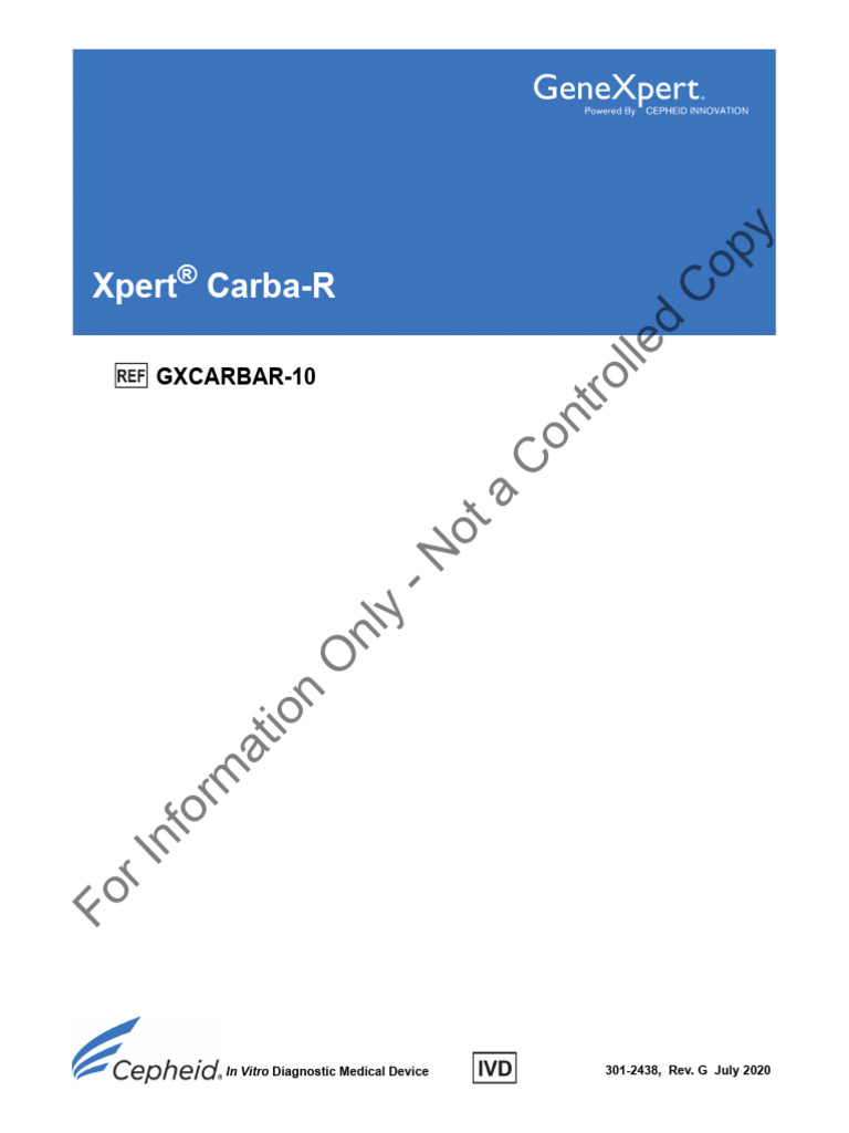 Xpert Carba R RX Only Us Ivd English | PDF | Beta Lactamase ...
