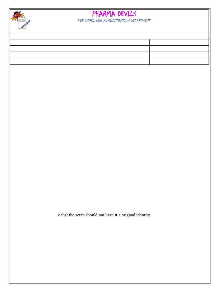 SOP For Handling of Scrap | PDF | Scrap