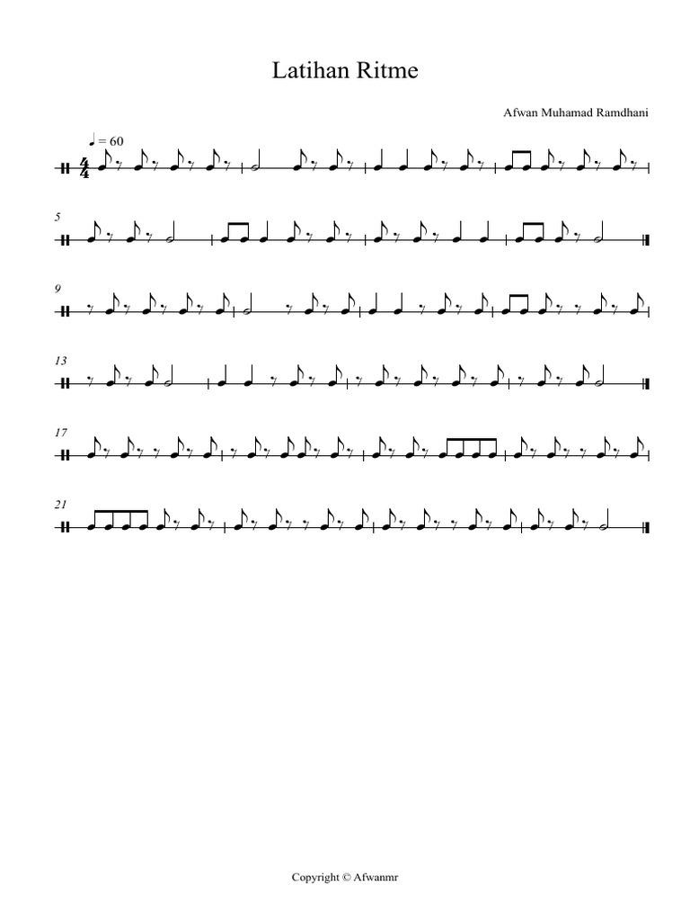 Latihan Ritme 7 - Full Score | PDF