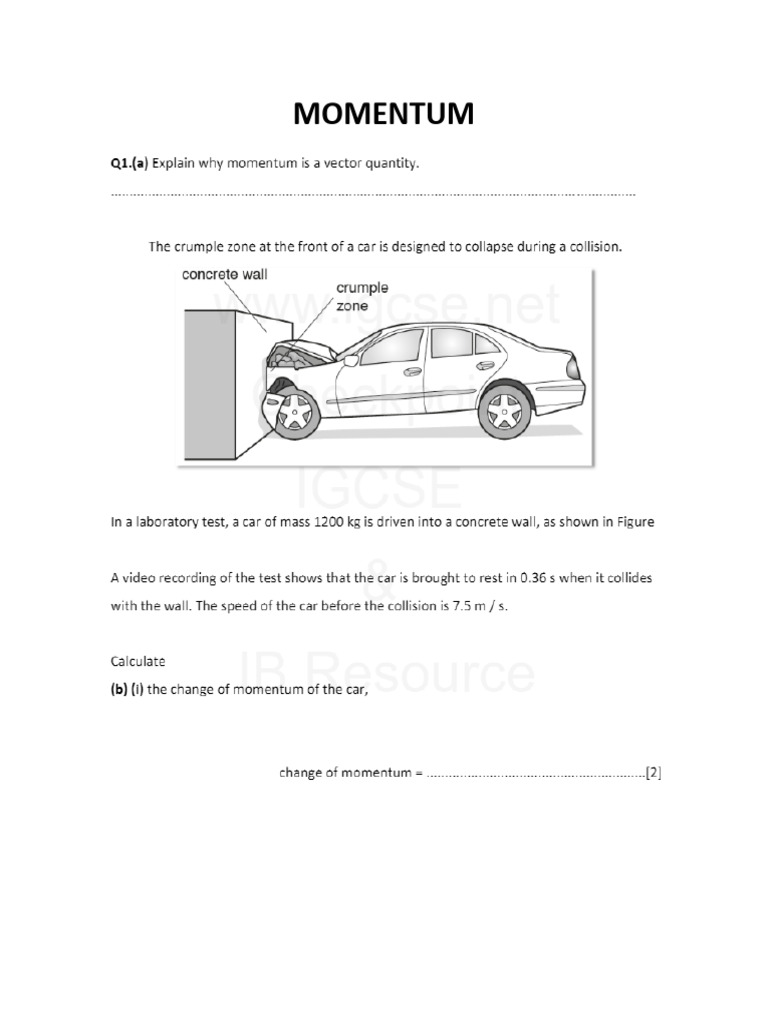 Momentum Practice Questions | PDF