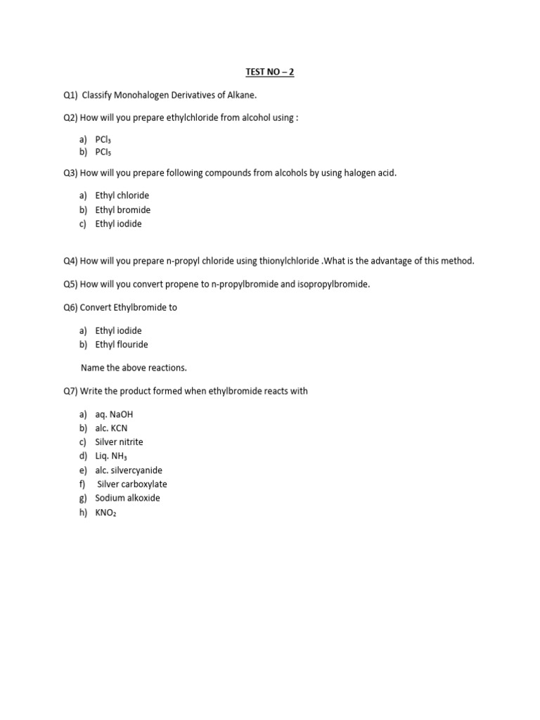 Monohalogen Derivatives of Alkanes Guide | PDF