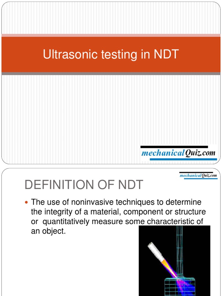 Ultrasonic Testing in NDT Explained | PDF | Ultrasound | Nondestructive ...