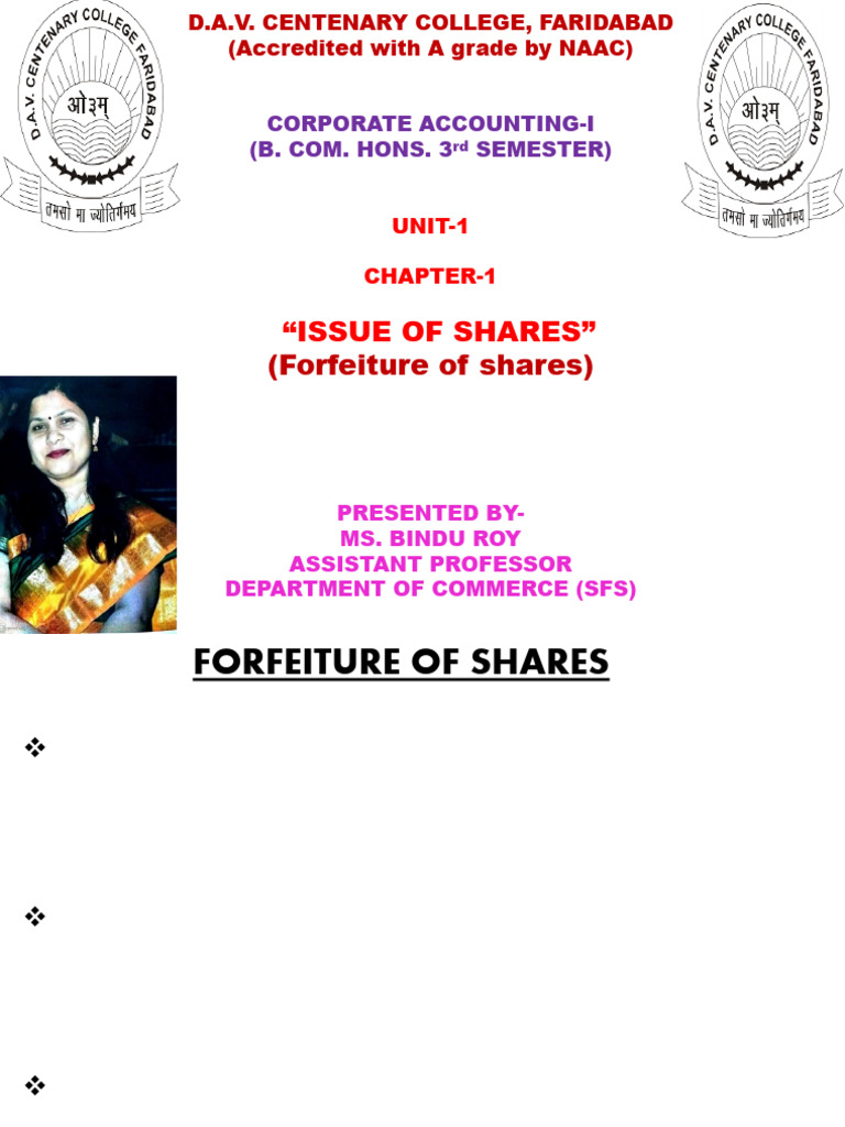 Forfeiture of Shares | PDF | Private Sector | Business Economics